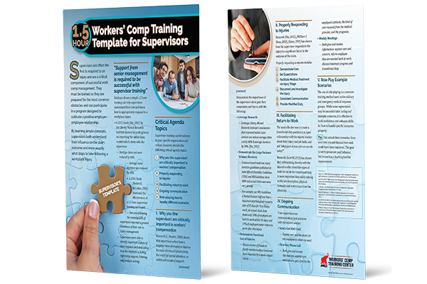 2-Pager: 1.5 Workers' Comp Training Template for Supervisors - Amaxx ...